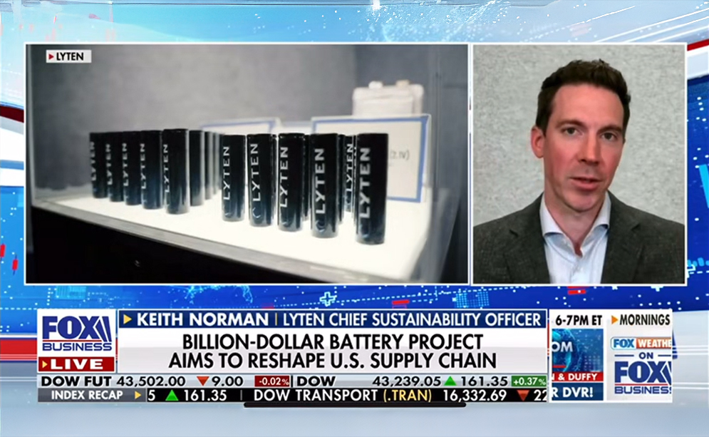 Fox Business Interviews Lyten About Lithium-Sulfur Gigafactory ...